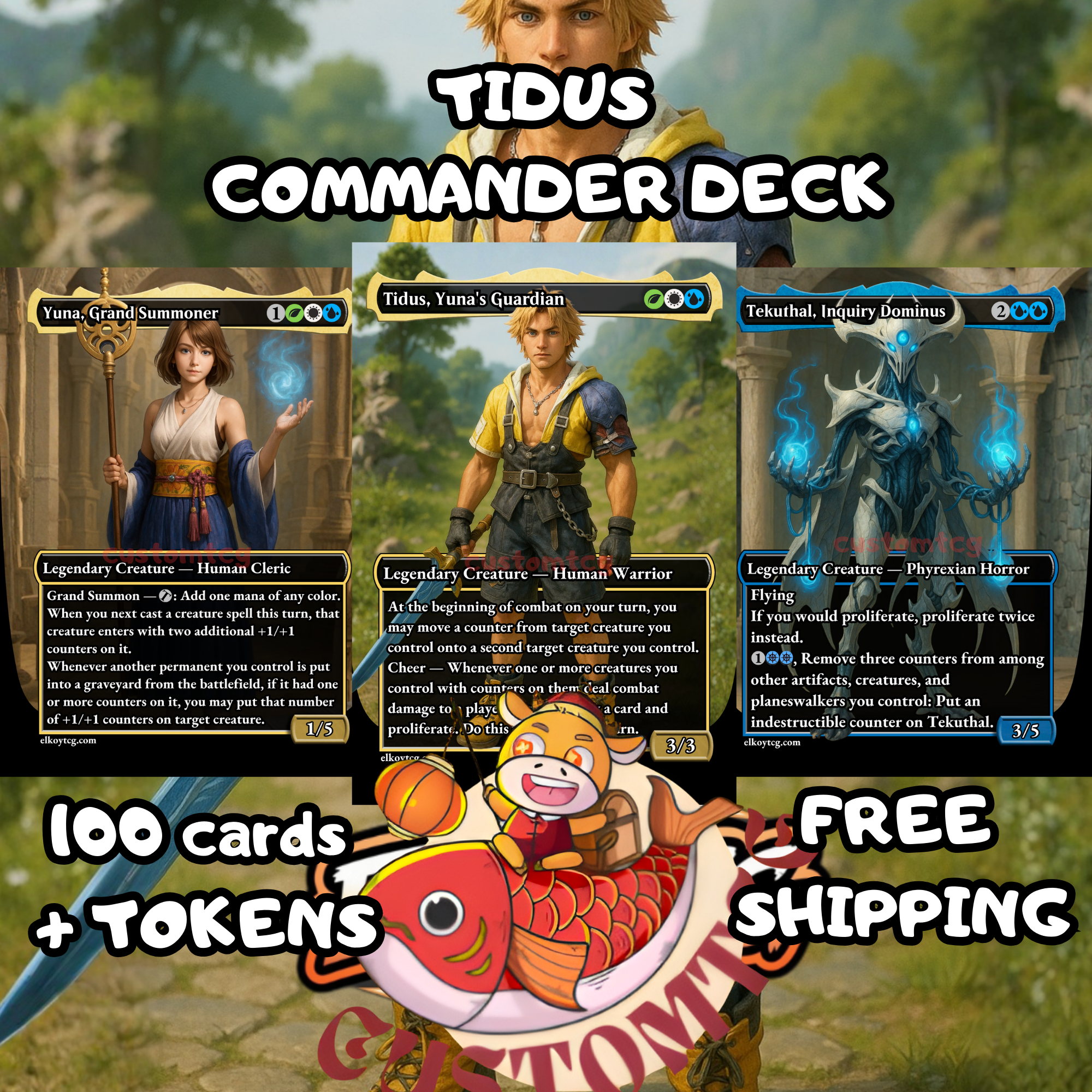 🌊 Tidus, Yuna’s Guardian — Custom Commander Deck – ElkoyTCG