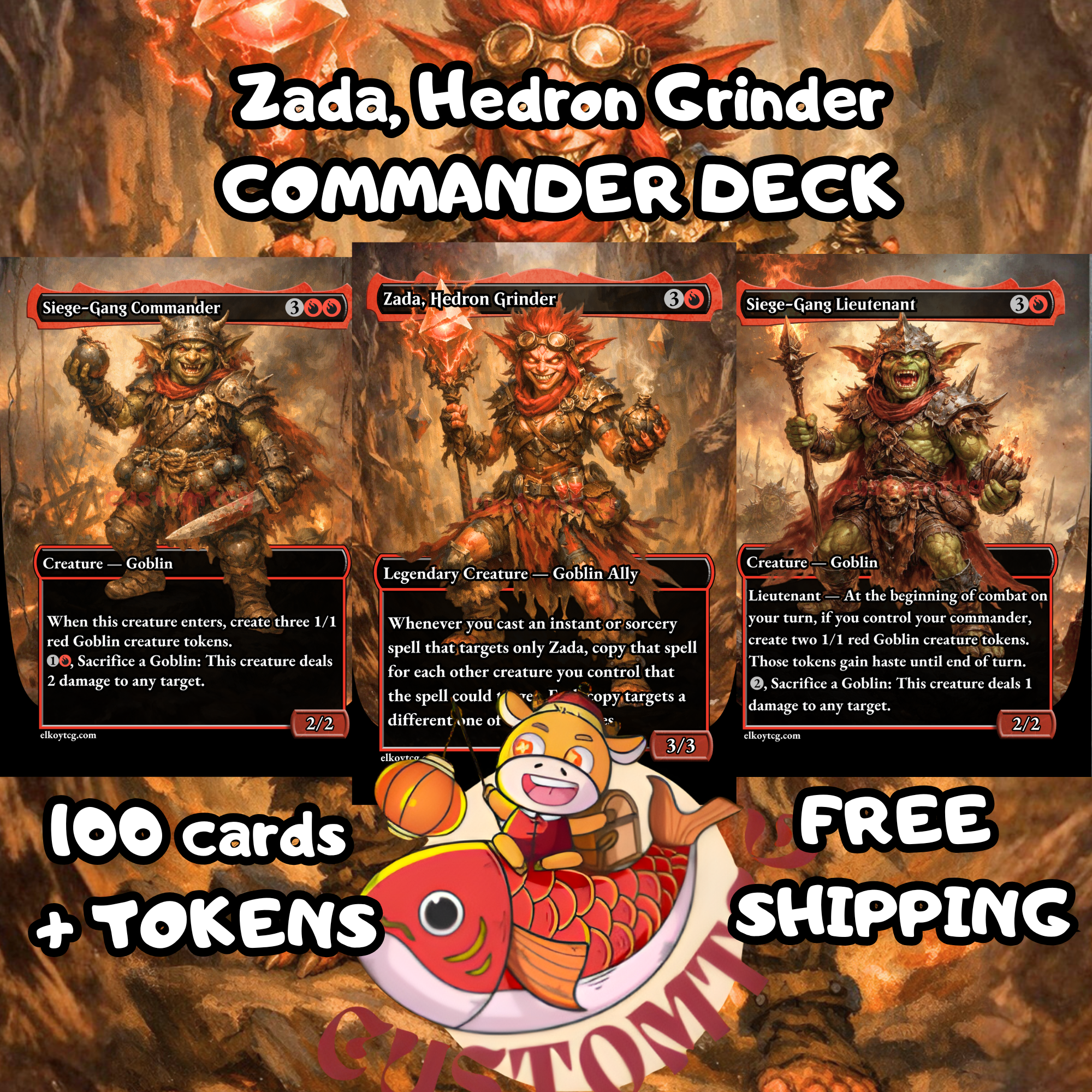 Zada, Hedron Grinder – Custom Goblin Deck (100 Cards + Tokens) 🔥 – ElkoyTCG